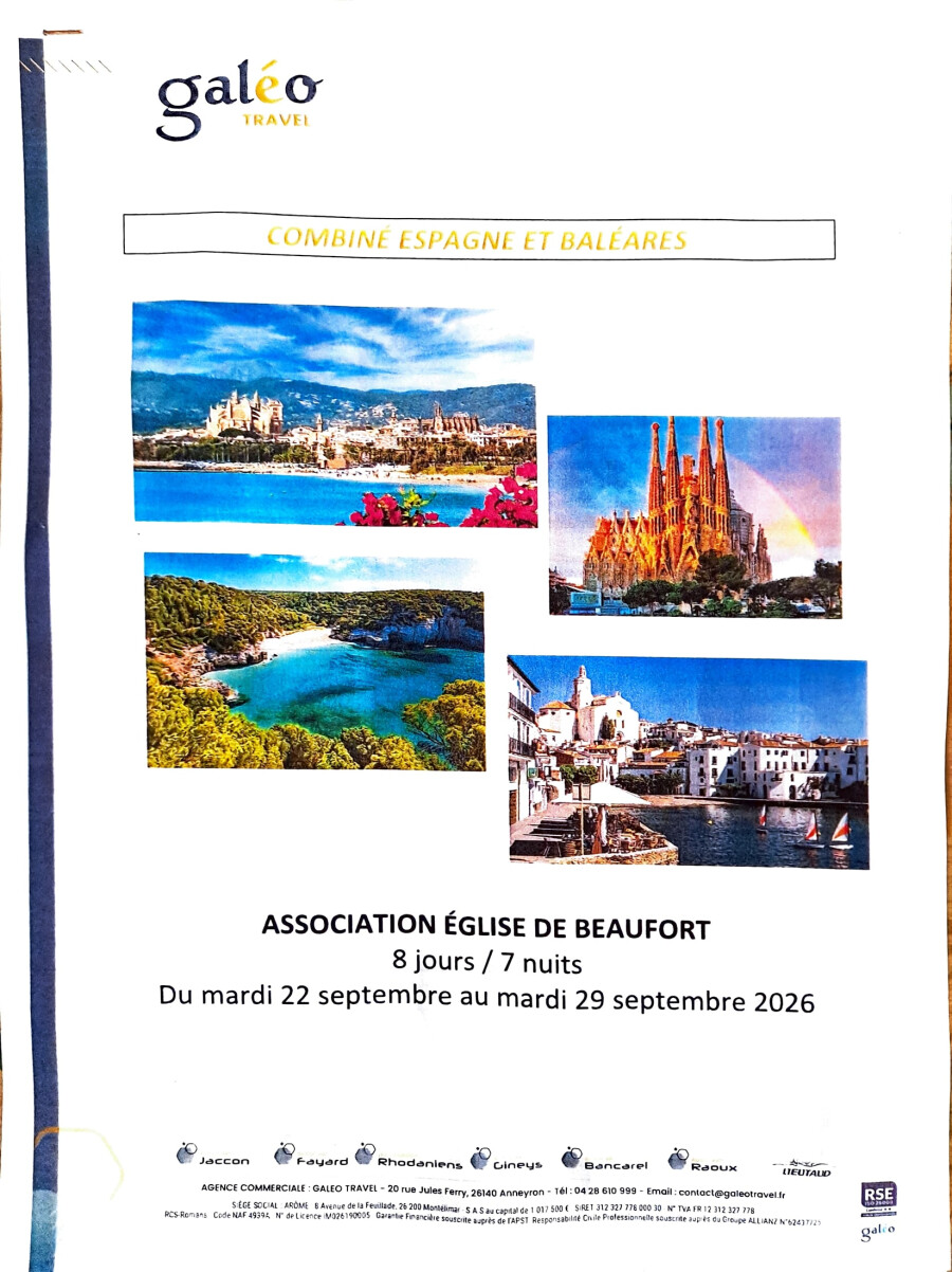 VOYAGE COMBINÉ ESPAGNE/BALEARES EN 2026