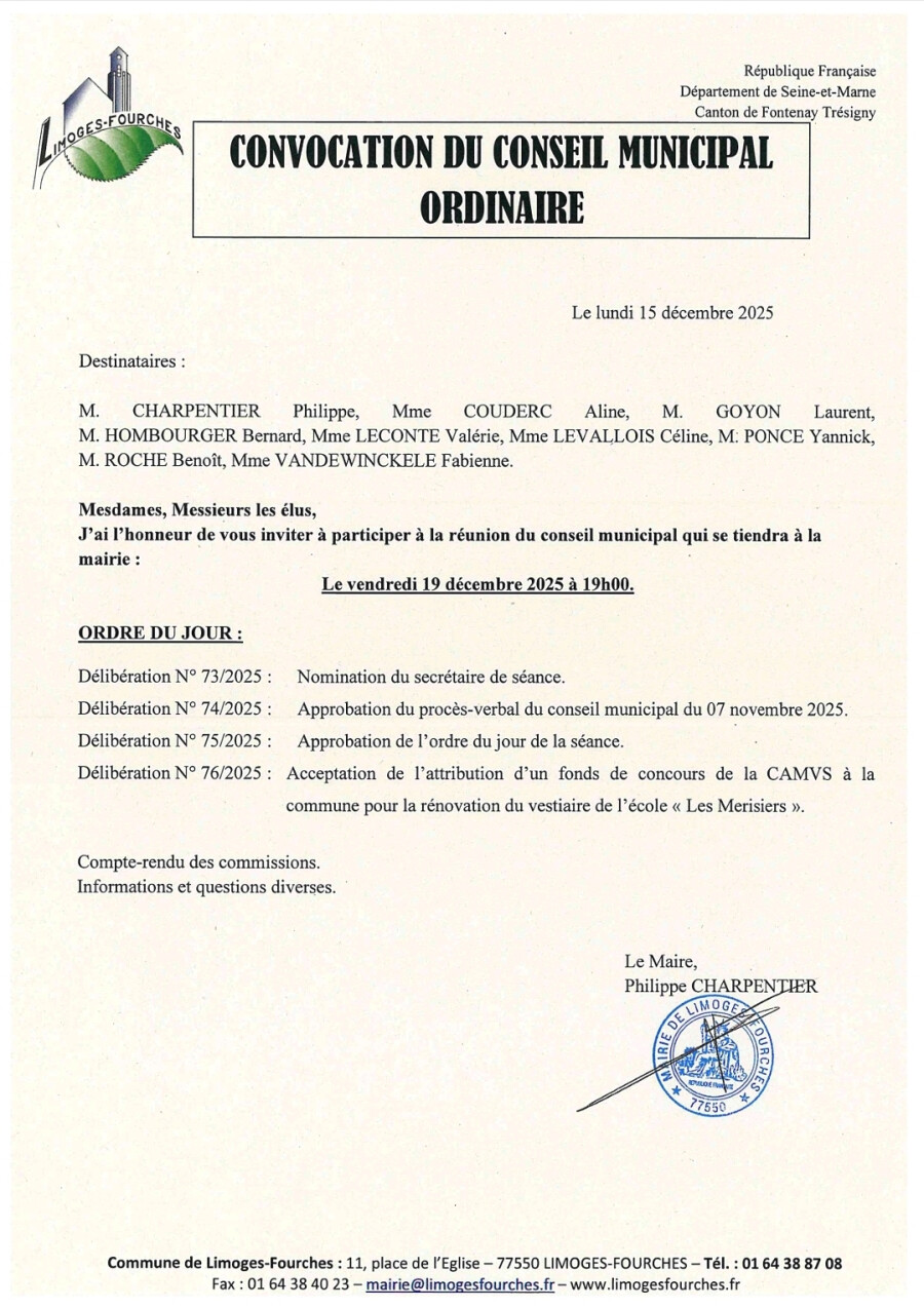 procès-verbal du vendredi 19 décembre 2025.